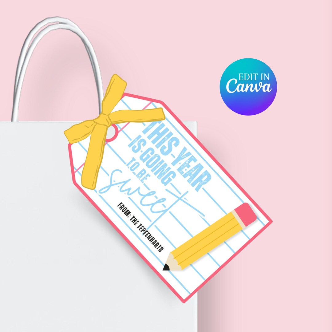 Custom Back to School Notebook Gift Tags | Sweet Treat Printable Tags ...