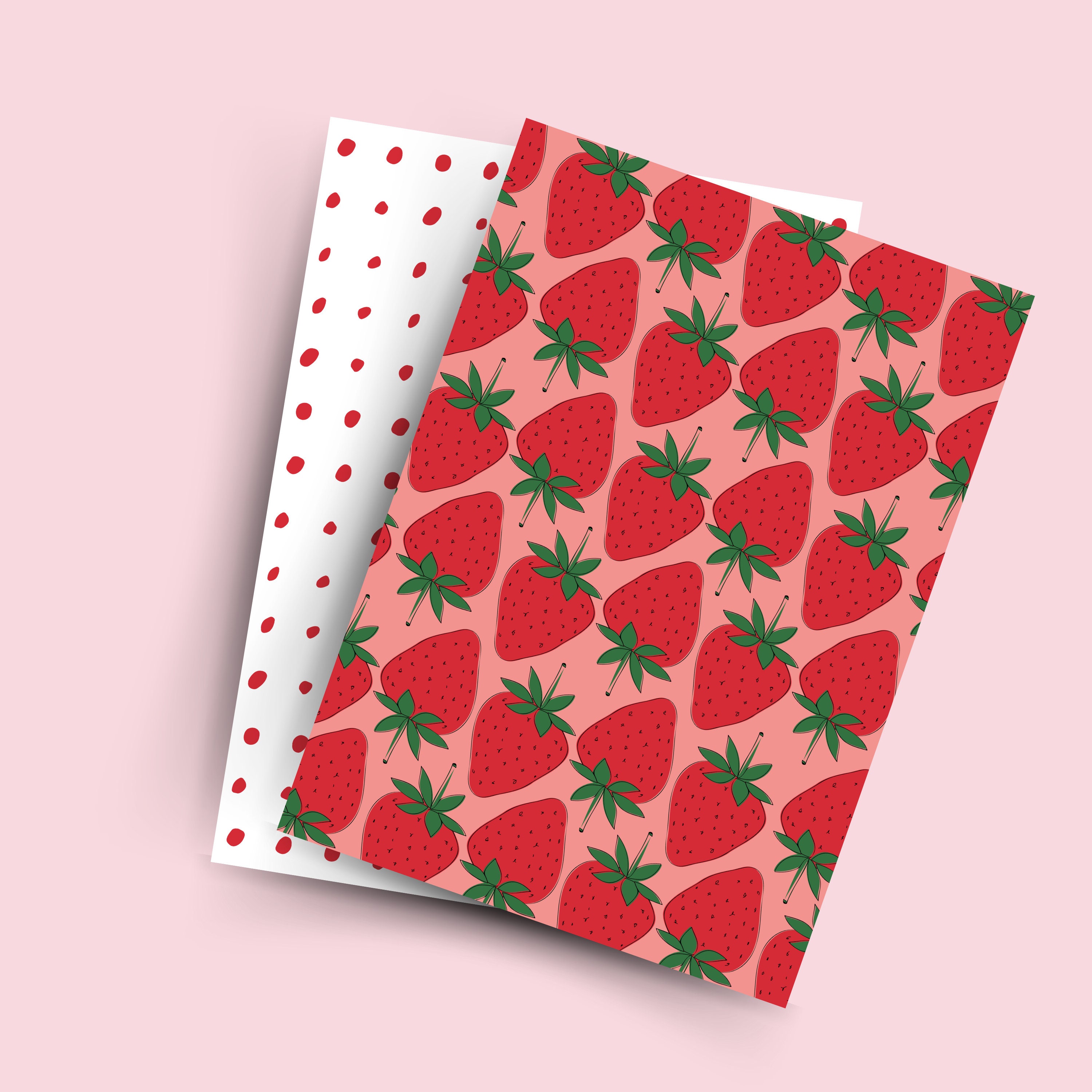 Instant Download Strawberry Digital Paper Bundle | Unique Strawberry ...