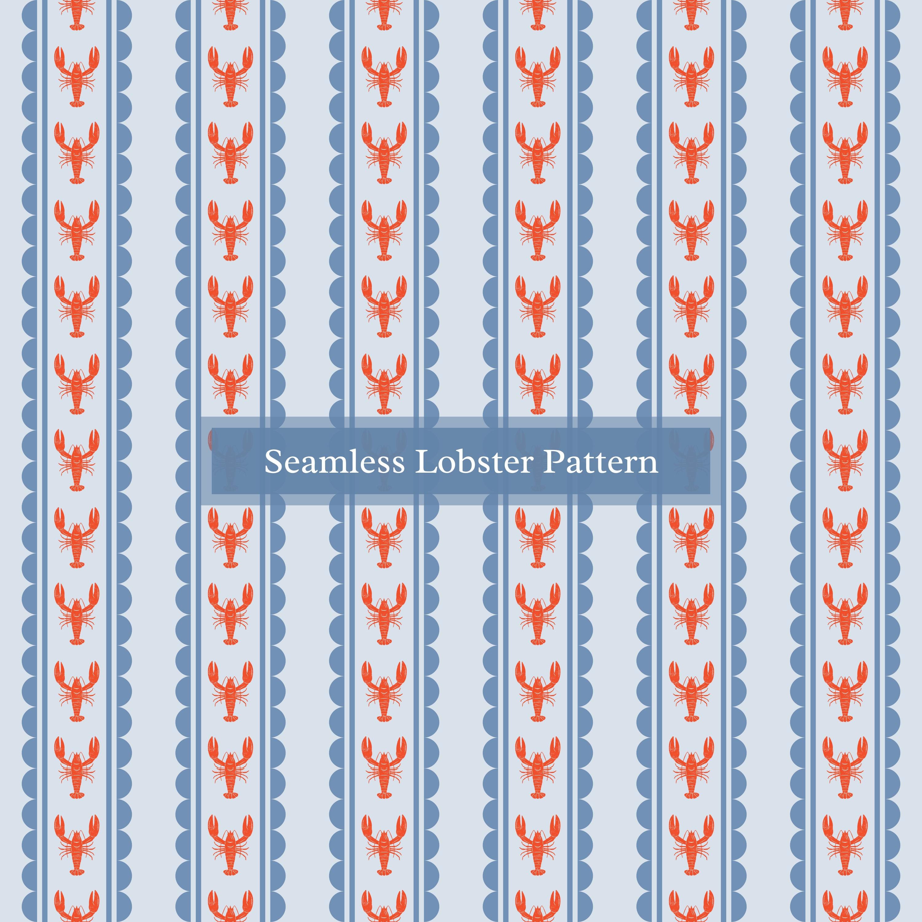 Seamless Lobster Pattern for Commercial Use | Scallops, Coastal, New ...
