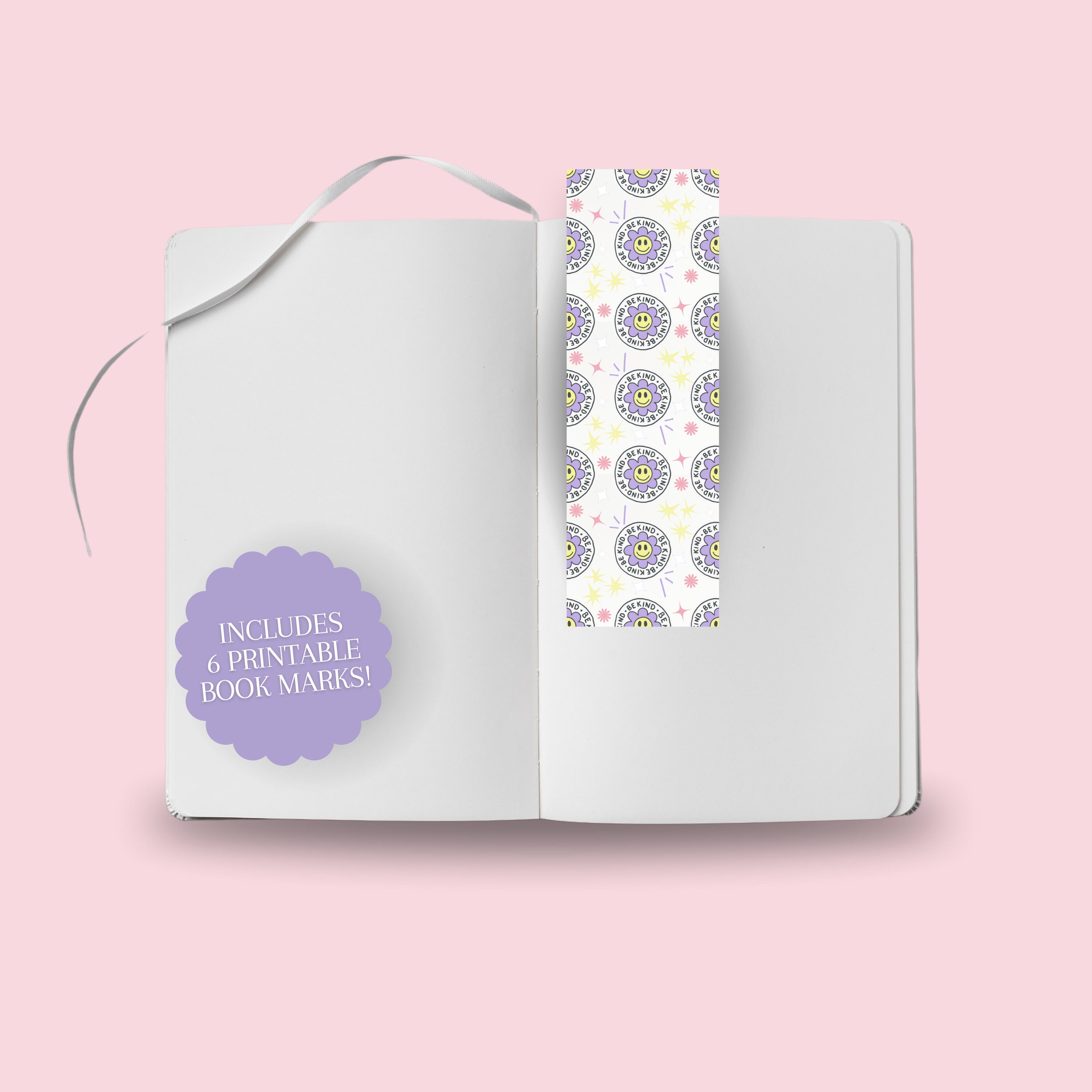 Printable Trendy Bookmarks, Girly Book Worm Bookmarks, Instant Download ...