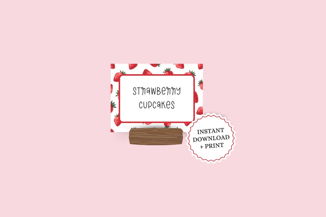 Printable Strawberry Themed Food Labels, Name and Table Cards ...