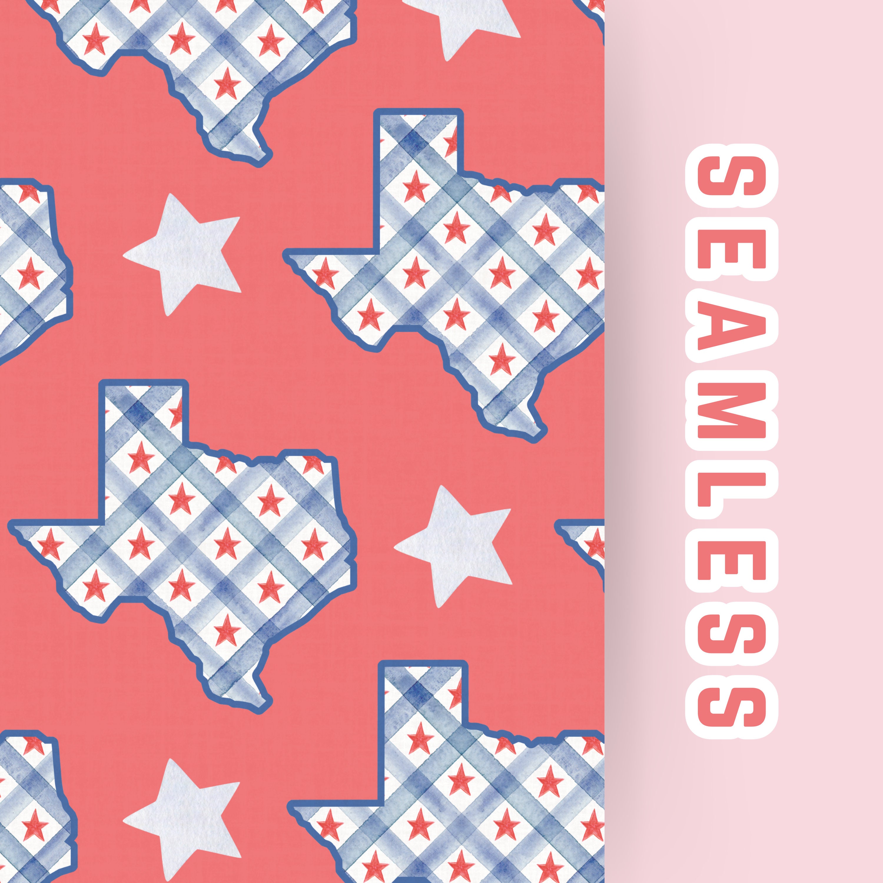 Seamless Texas Pride Pattern | Instant Download, Printable Designs for ...