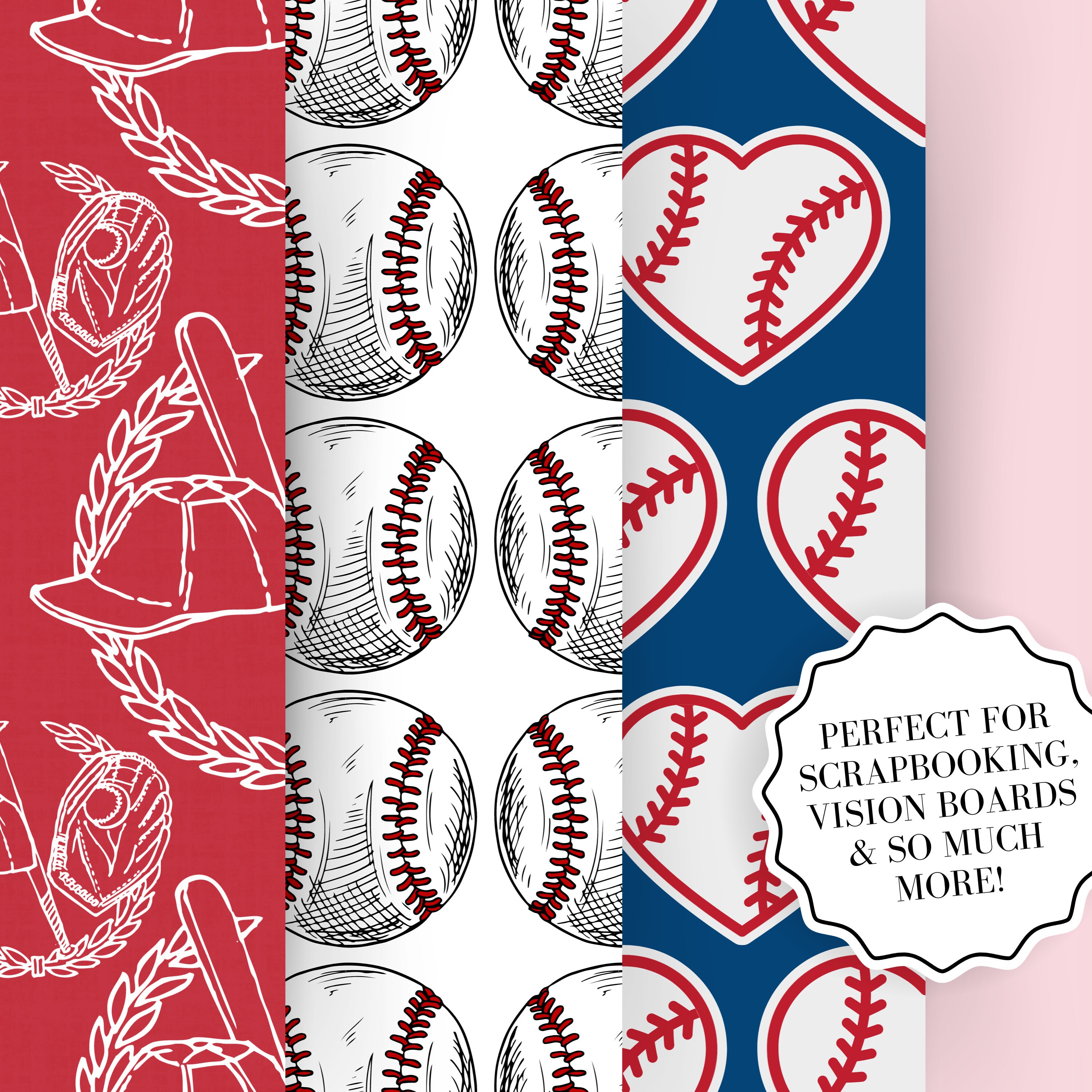 Seamless Baseball Digital Paper Bundle Instant Download Baseball Mom ...