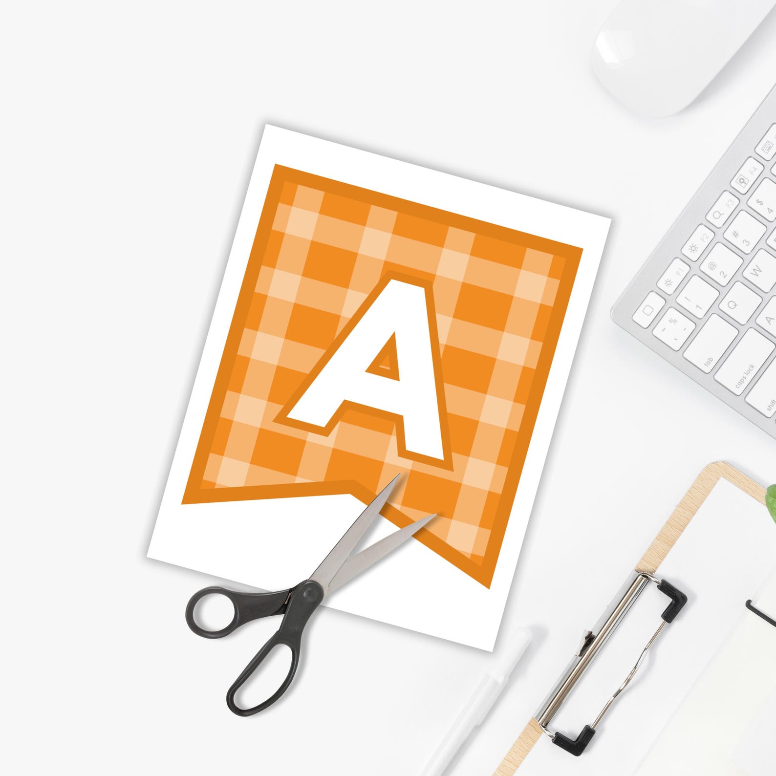 Custom Printable Orange Gingham Banner | Halloween Decorations ...