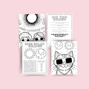 Printable 2024 Total Solar Eclipse Coloring Activity Sheets | Word ...