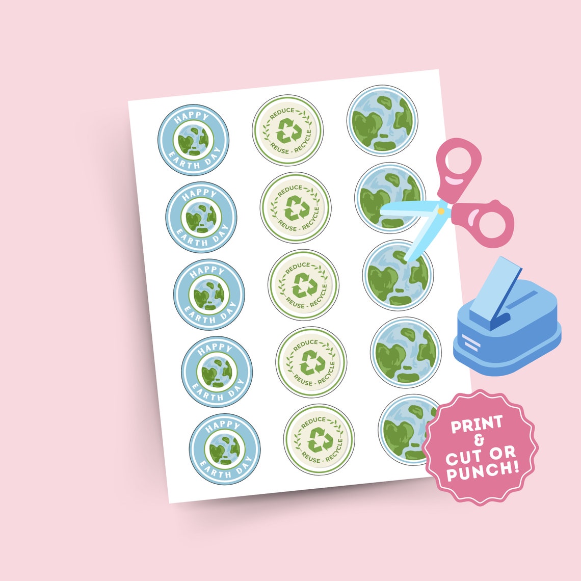 Earth Day Cupcake Toppers | 2024 Earth Day Party Decorations | Reduce ...