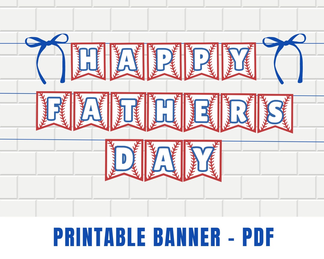 Printable Baseball Father's Day Banner | Decorations for Dad on Father ...