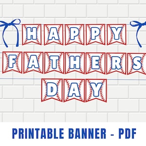 Printable Baseball Father's Day Banner | Decorations for Dad on Father ...