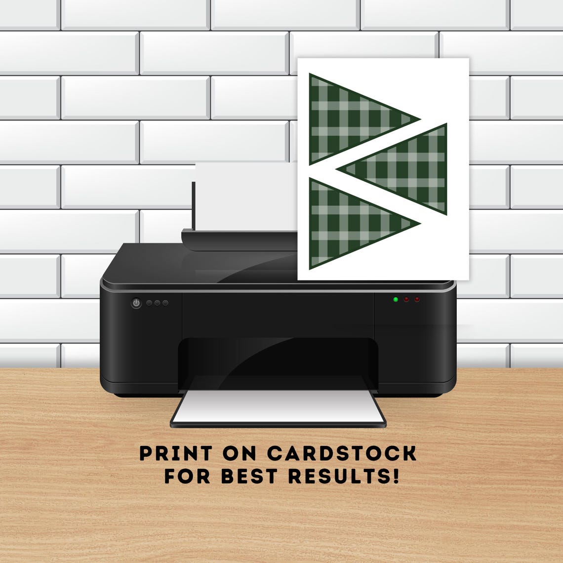 Printable Hunter Green Gingham Banner, Garland | Christmas Party ...