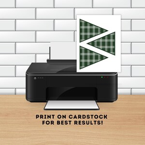 Printable Hunter Green Gingham Banner, Garland | Christmas Party ...