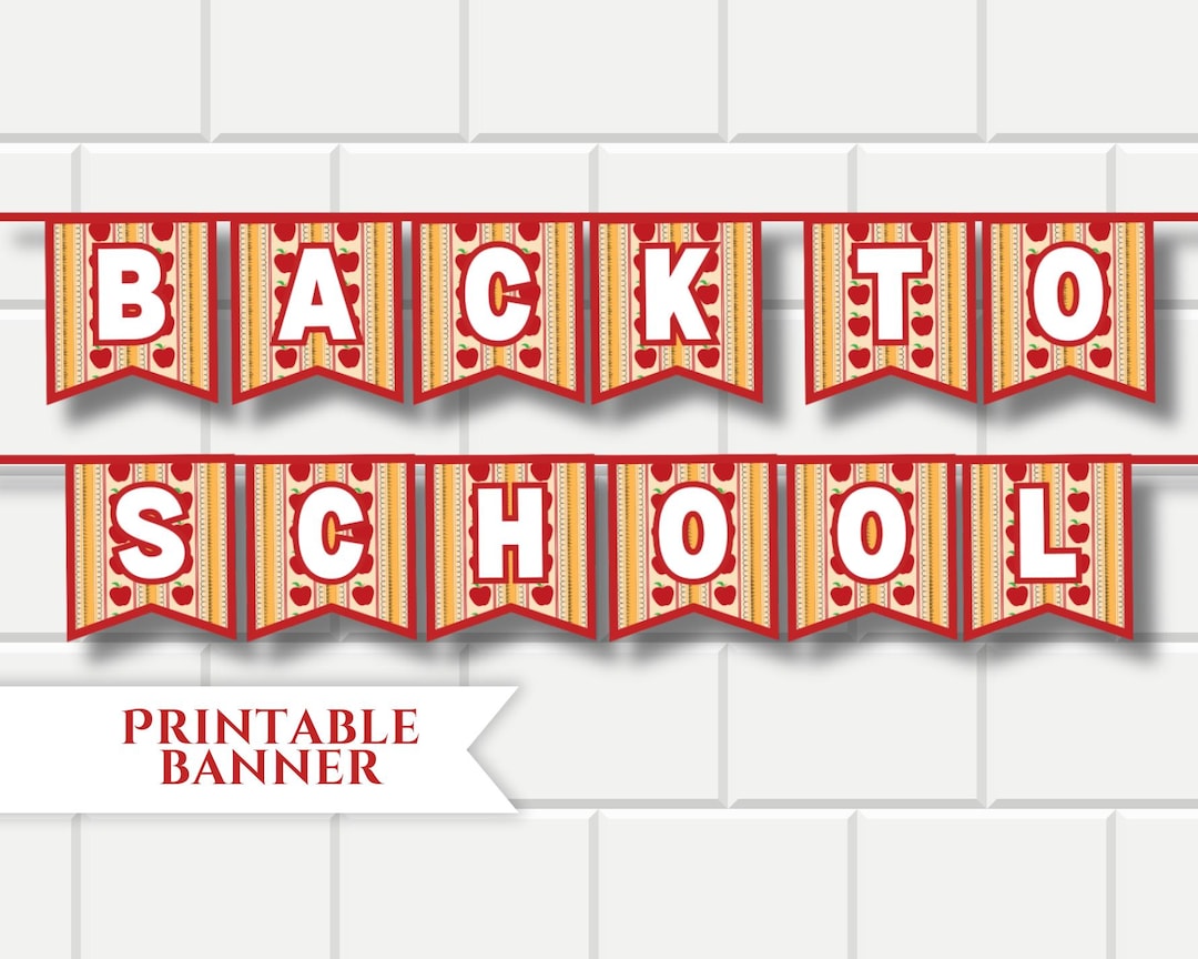 Printable Back to School Banner | Instant Download, Party Decorations ...