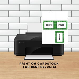 Custom, Printable Football Field Food Labels, Table and Name Cards ...