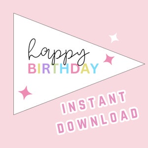 Printable Happy Birthday Pennant Banners for Boys and Girls | Colorful ...