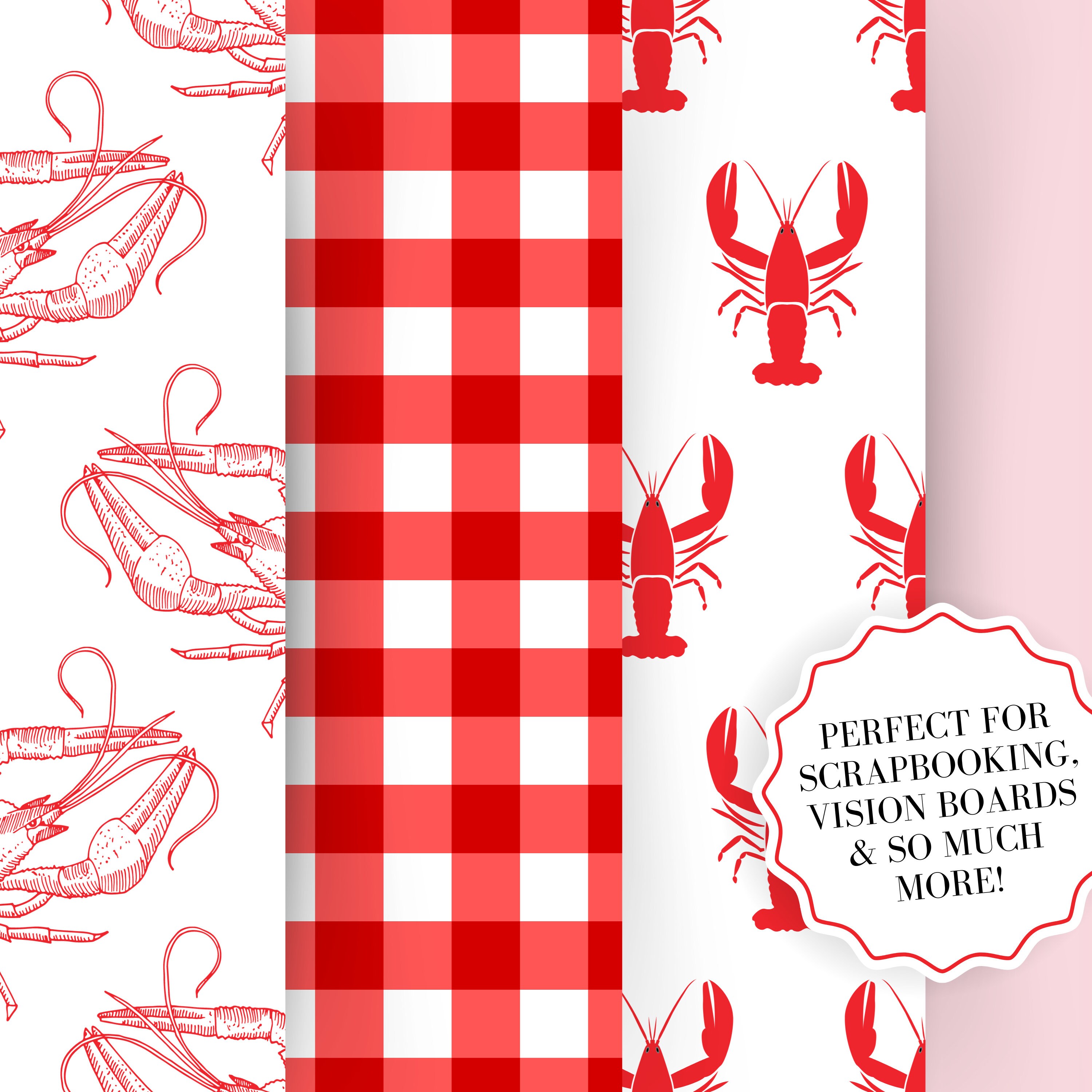 Seamless Crawfish Boil Digital Paper Bundle Scrapbooking, Crafting ...