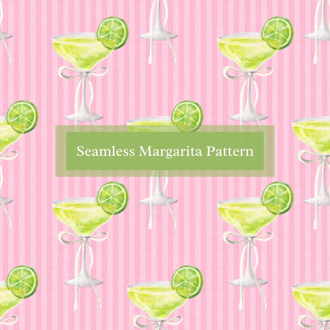 Seamless Pink Margarita Pattern | Pink, Bows, Margaritas | Bachelorette ...