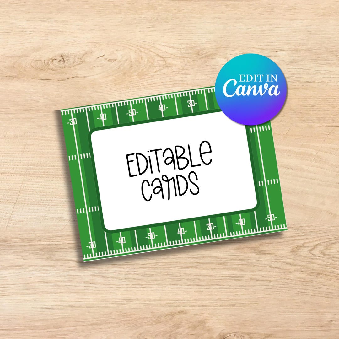 Custom, Printable Football Field Food Labels, Table and Name Cards ...