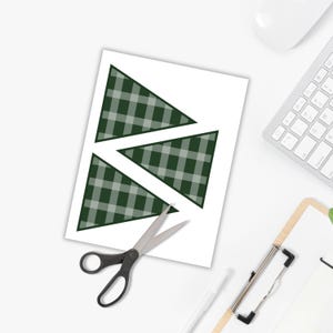 Printable Hunter Green Gingham Banner, Garland | Christmas Party ...