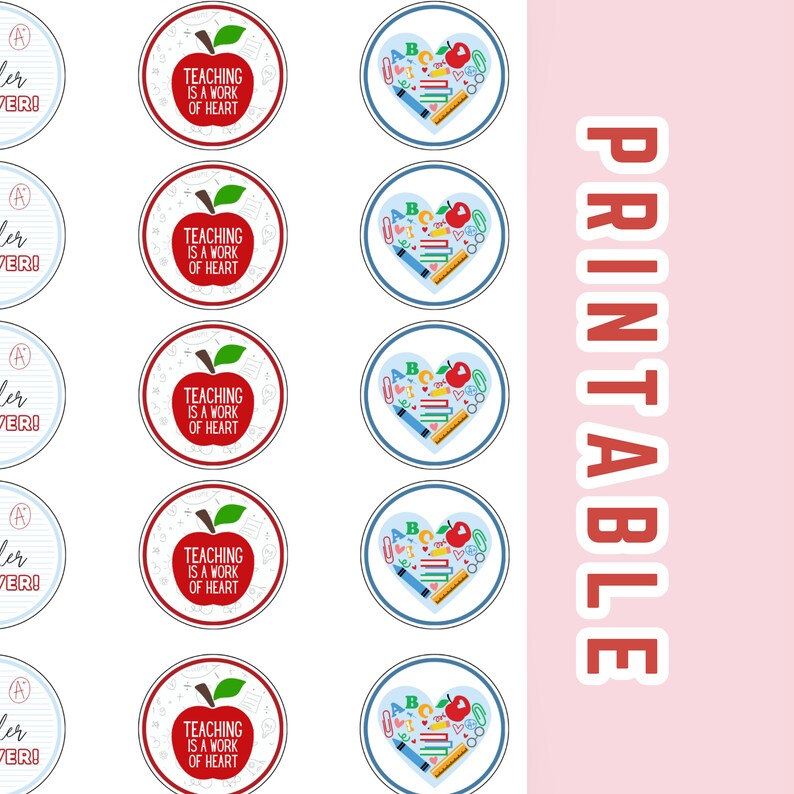 Printable Teacher Appreciation Cupcake Toppers Thank You Gifts Last Day ...