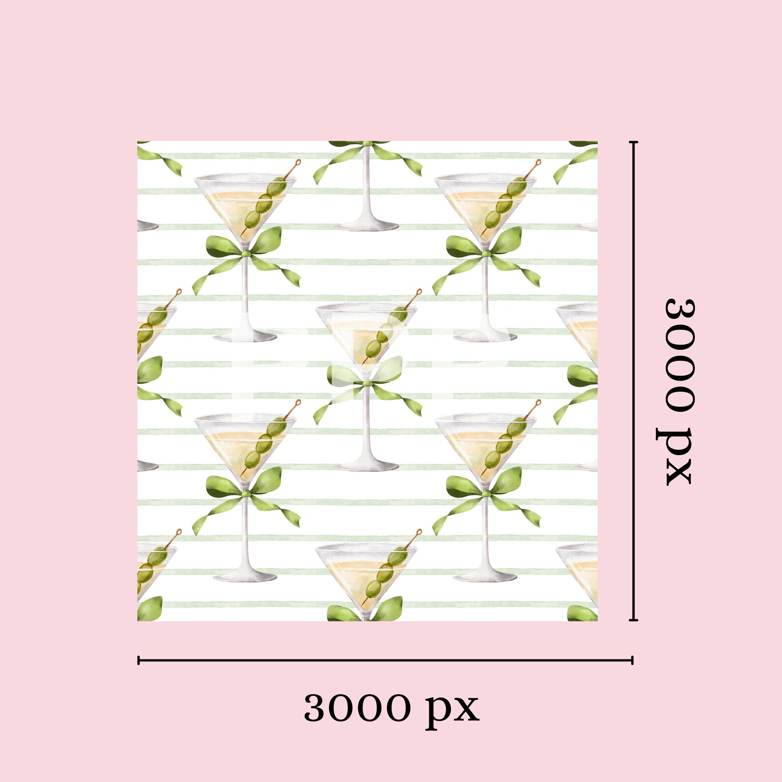 Seamless Digital Download Dirty Martini Pattern Instant Download ...