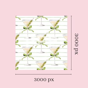 Seamless Digital Download Dirty Martini Pattern | Instant Download ...