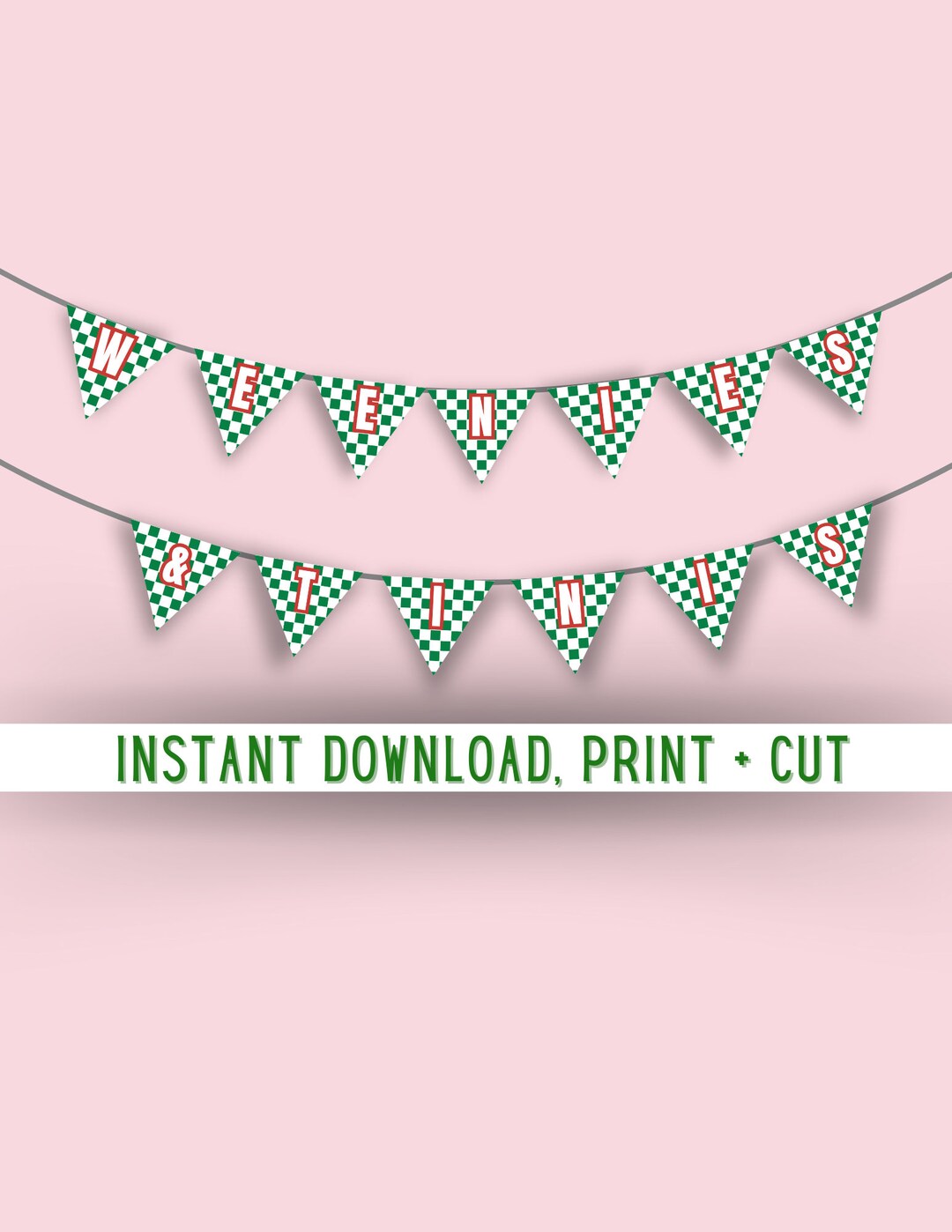 Weenies and Tinis Party Sign, Party Banner, Instant Download, Printable ...