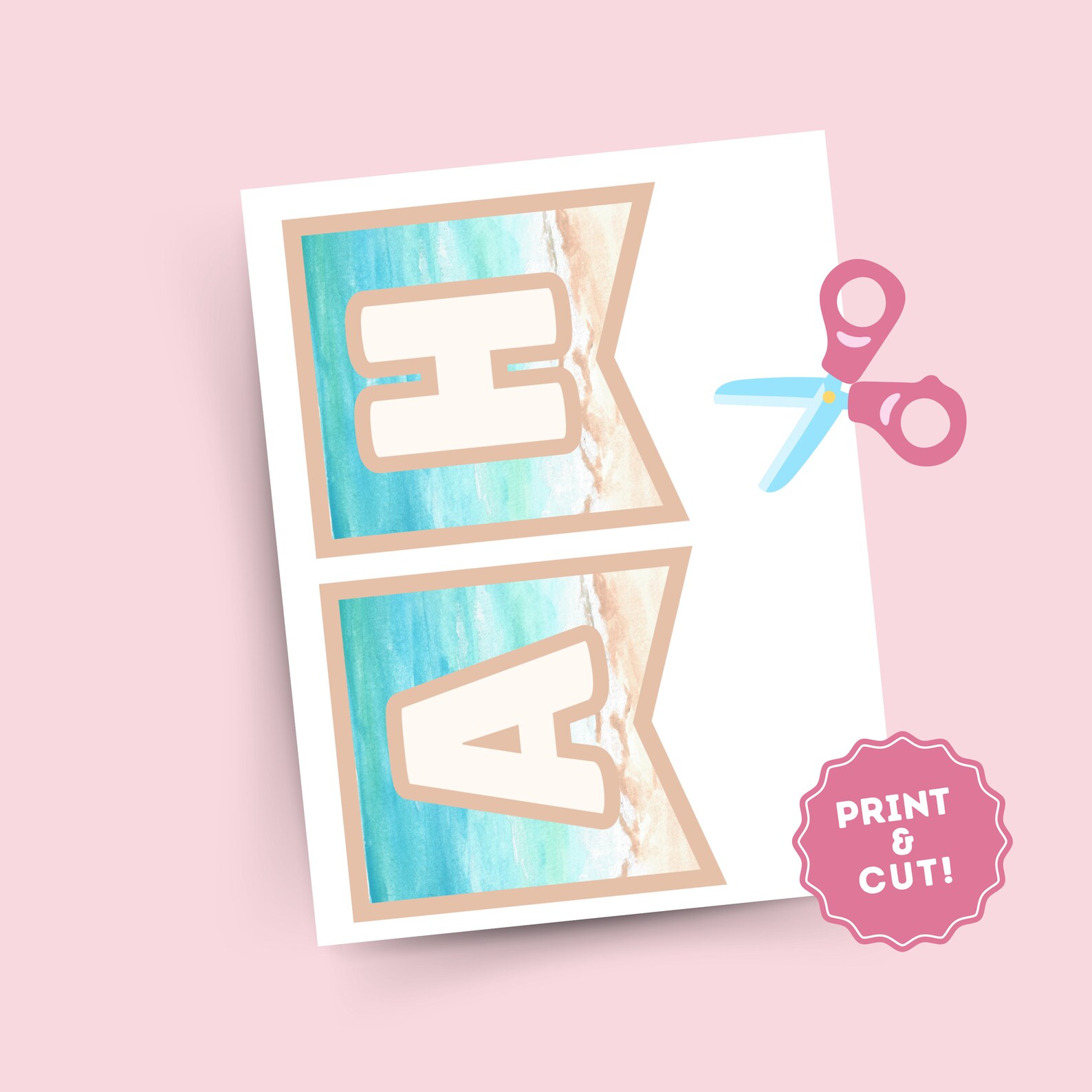 Printable Beach Birthday Banner | Instant Download Beach, Coast, Sea ...