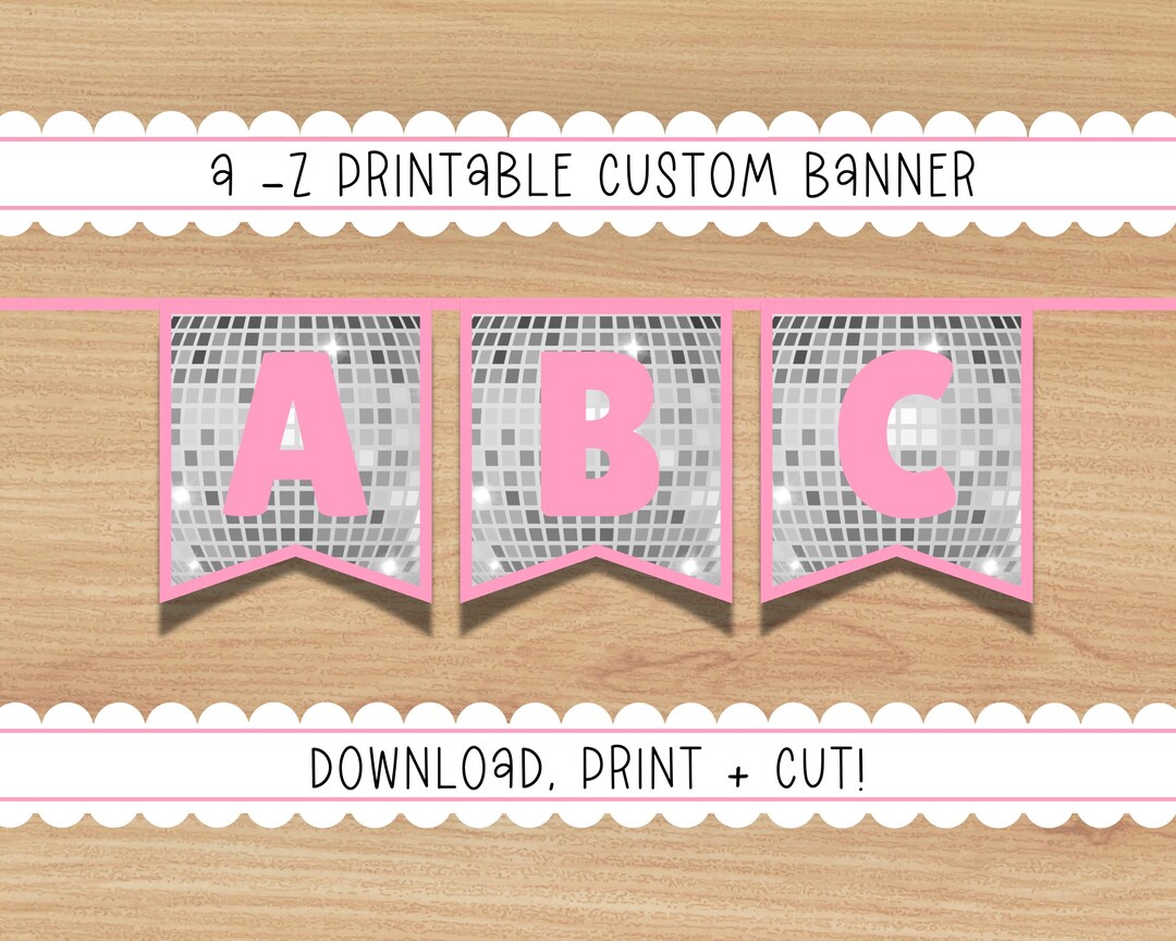 Custom Printable Disco Ball Banner | Instant Download, Birthday Era ...
