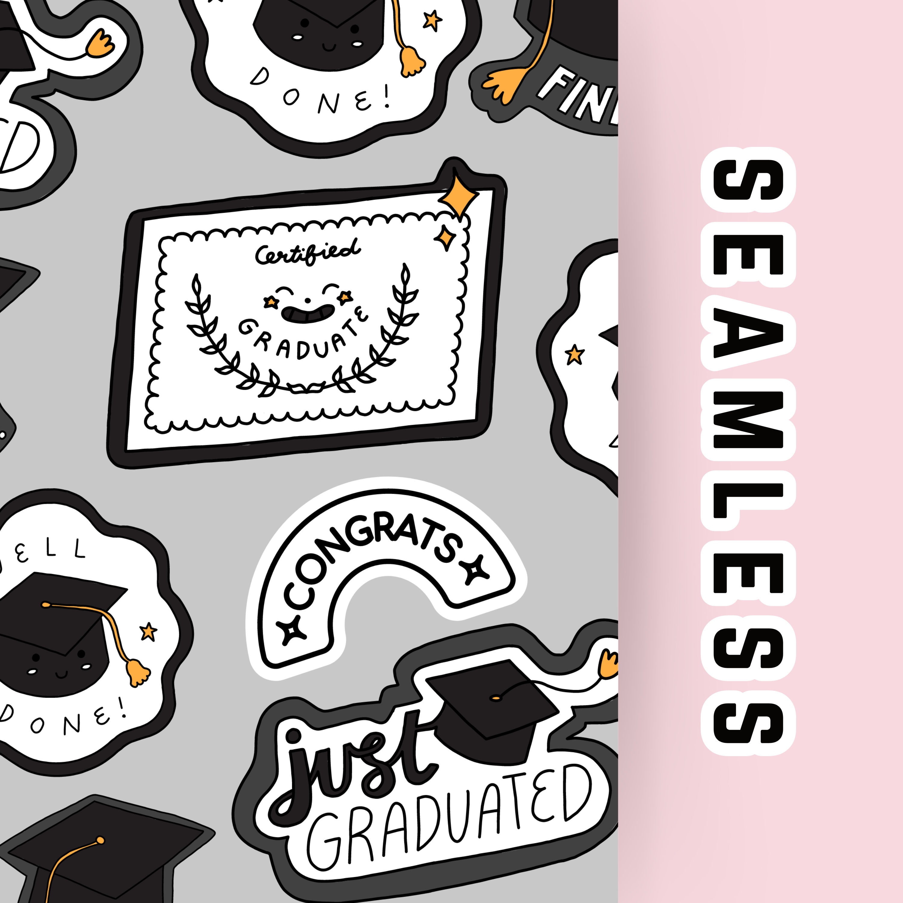 Seamless Graduation Digital Paper and Patterns Bundle Instant Download ...