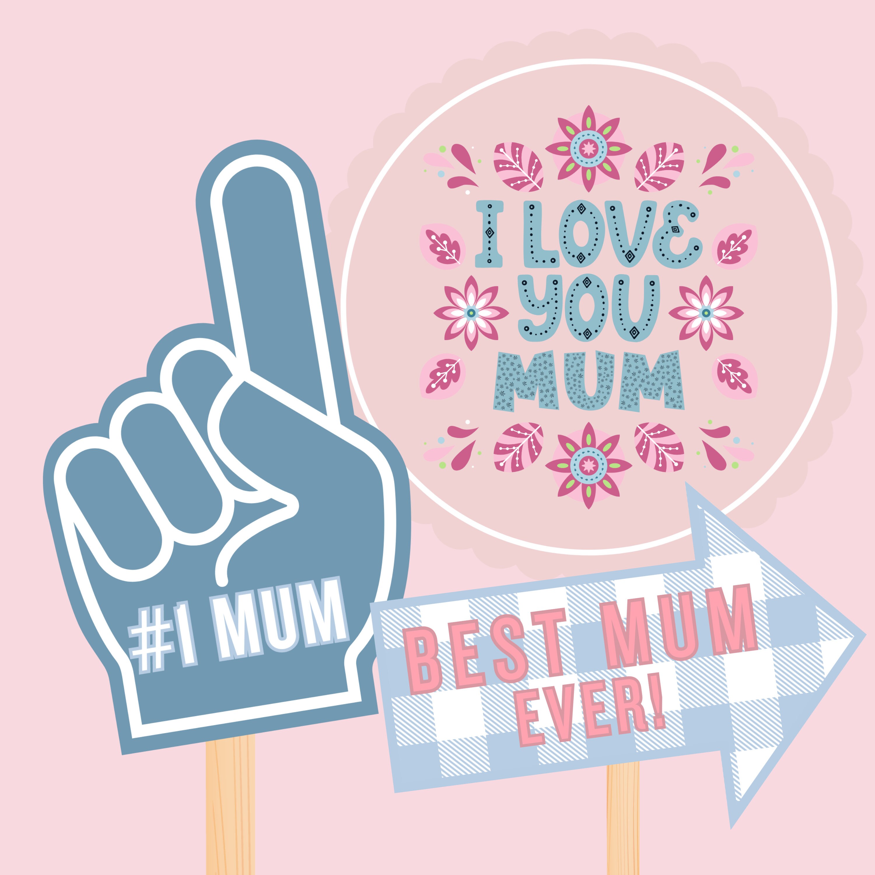 Printable Mothers Day Photo Props for Mum Instant Download Decorations ...