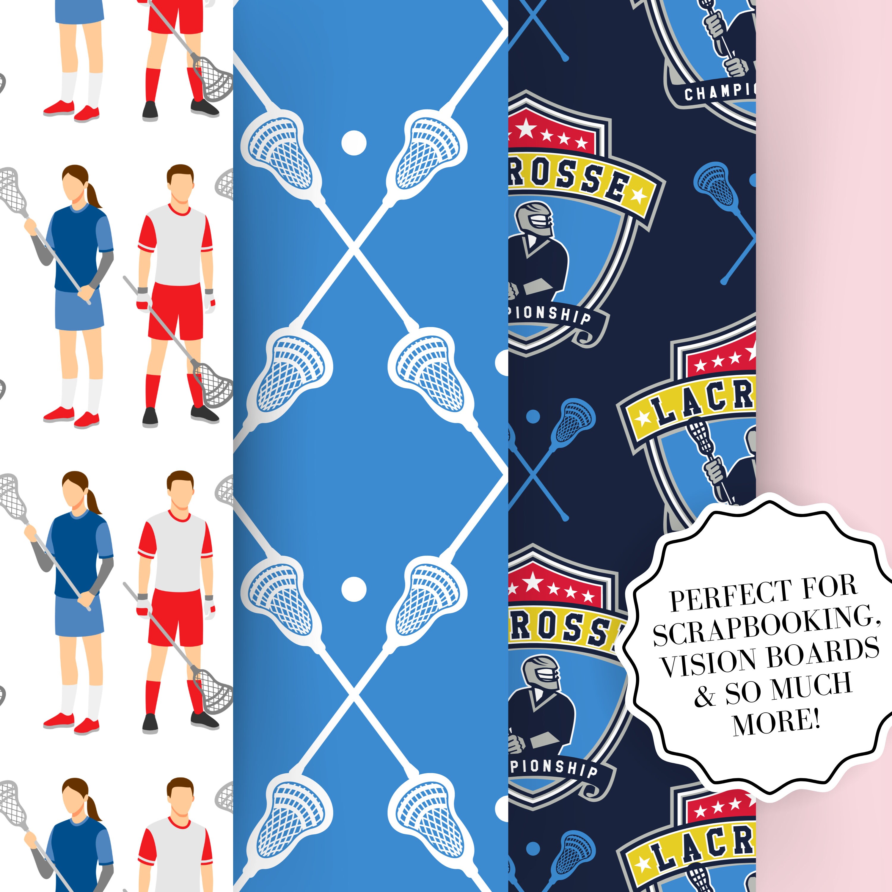 Seamless Lacrosse Digital Paper Bundle Boys, Girls Lacrosse Team ...