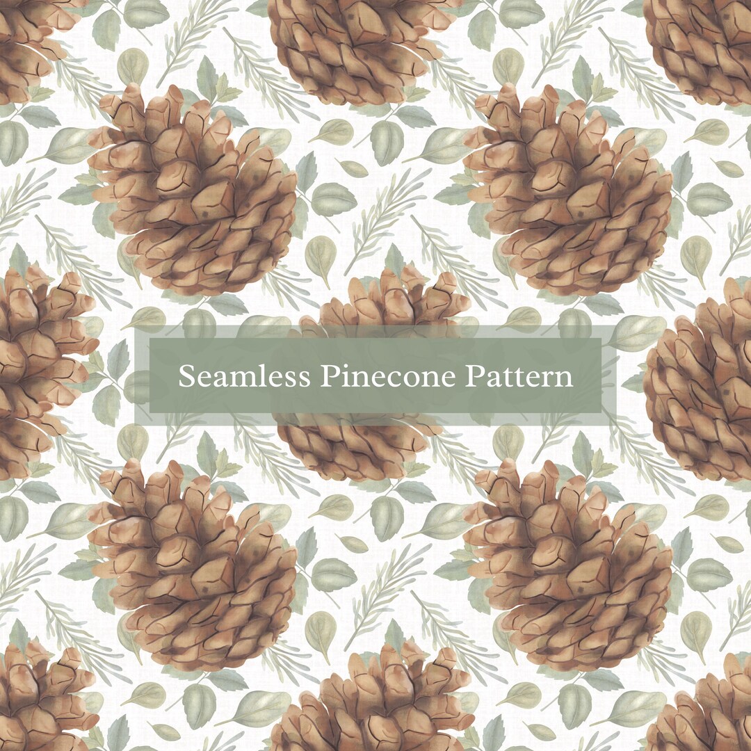 Seamless Pinecone Digital Pattern | Instant Download, Printable Digital ...