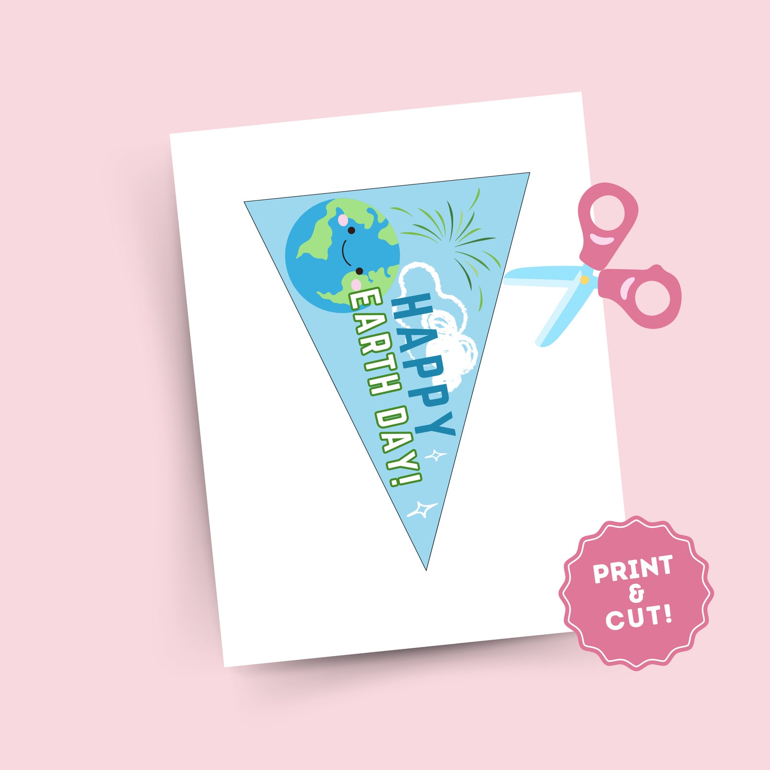 Printable Earth Day Pennants for Kids Instant Download Earth Day ...