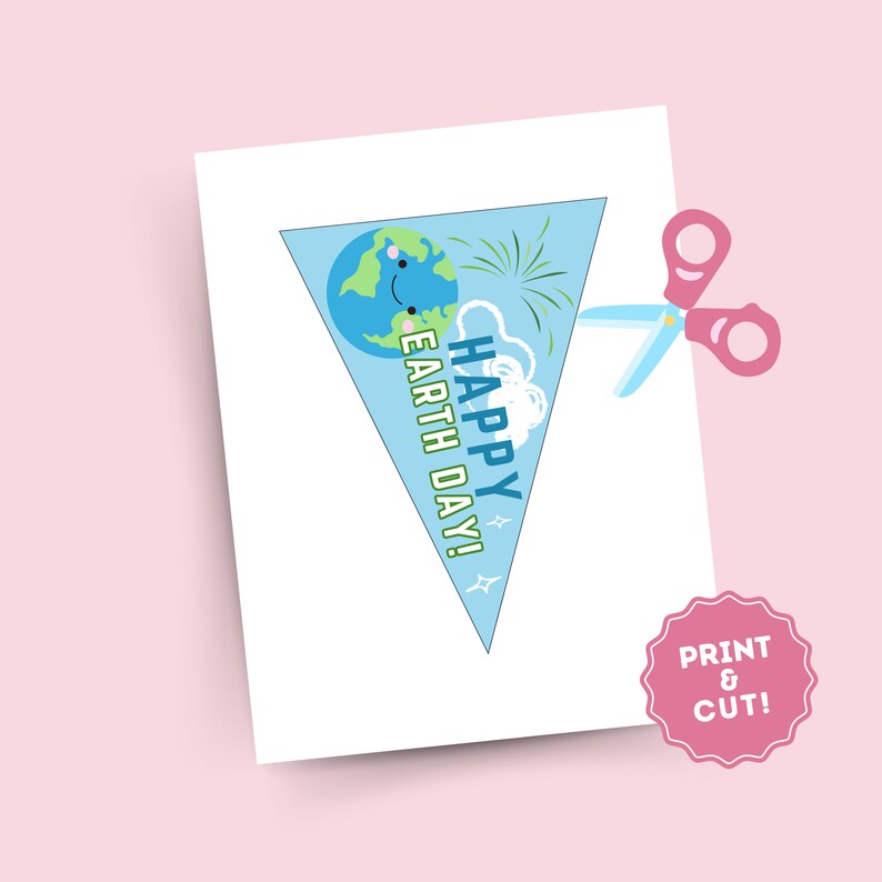 Printable Earth Day Pennants for Kids Instant Download Earth Day ...