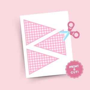 Printable Pink Gingham Banner | Coquette Aesthetic, Preppy, Girly ...