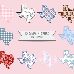 Texas Digital Stickers, PNG | Instant Download, Printable Art for ...