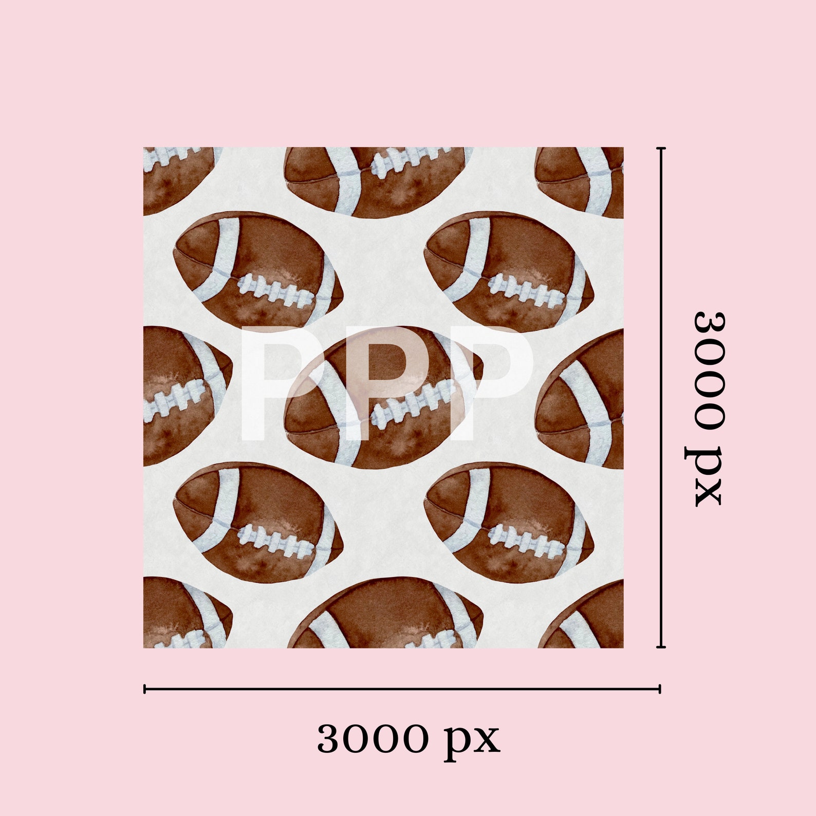 Seamless Watercolor Football Pattern | Instant Download Watercolor ...