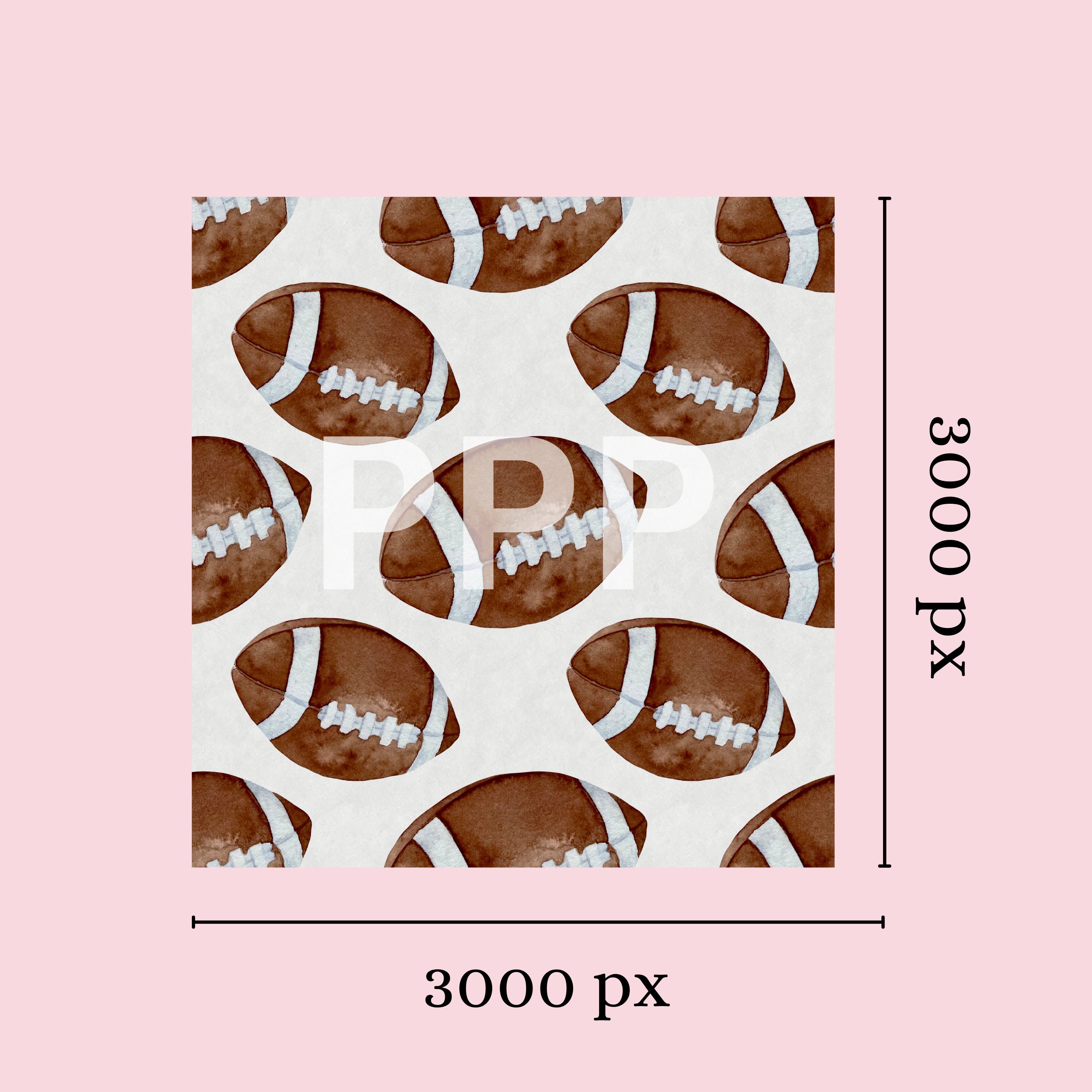 Seamless Watercolor Football Pattern | Instant Download Watercolor ...