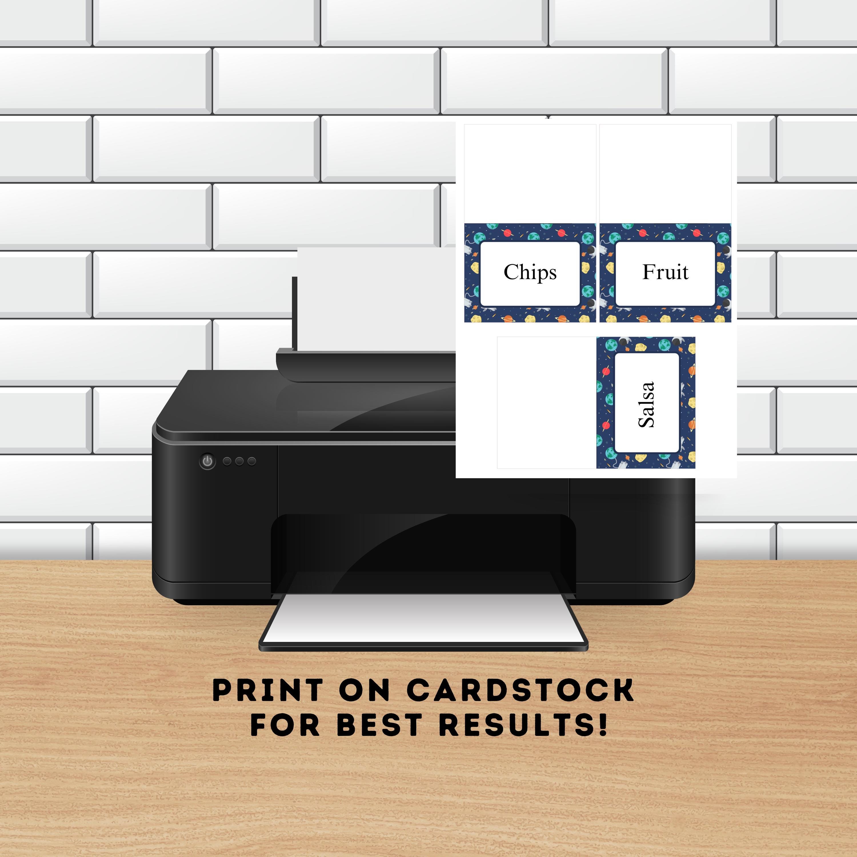 Custom Space Theme Food Labels | Printable, Editable Name, Table Cards ...