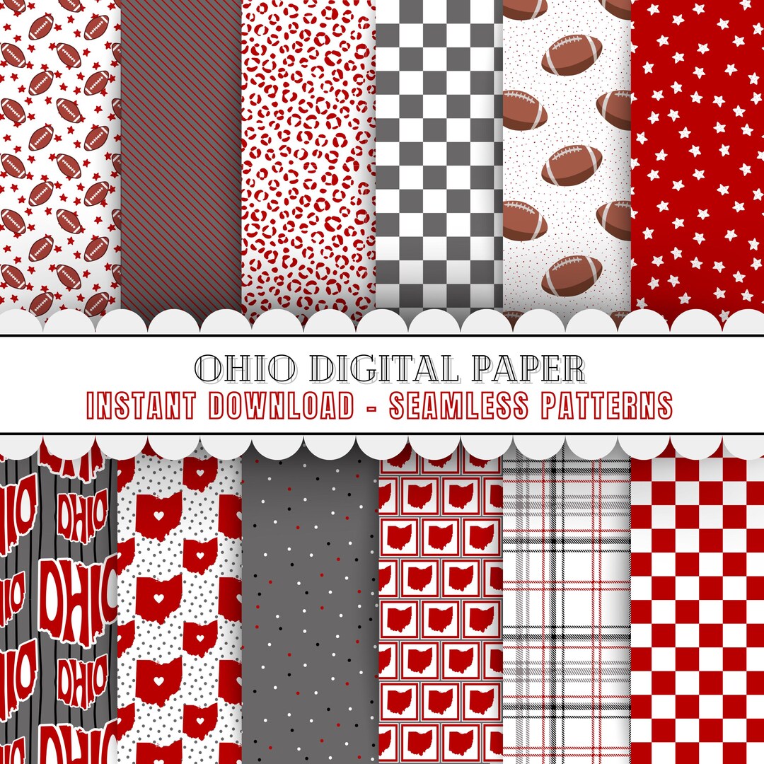 Ohio Digital Paper Bundle | Instant Download, Printable Seamless ...