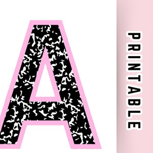 Printable Composition Book Pastel Bulletin Board Letters, PNG | Instant ...