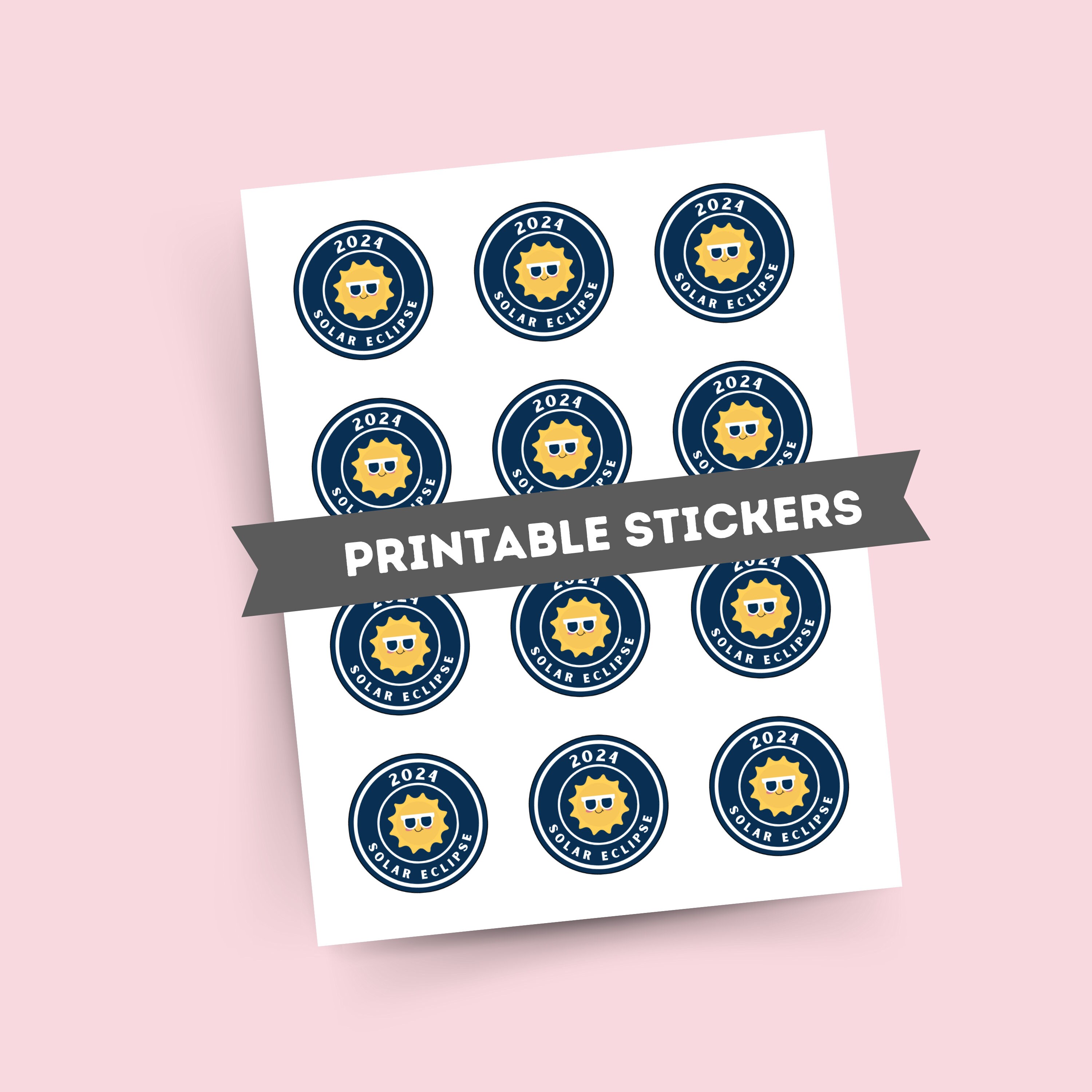 Printable 2024 Total Solar Eclipse Stickers for Kids Avery 22807 ...