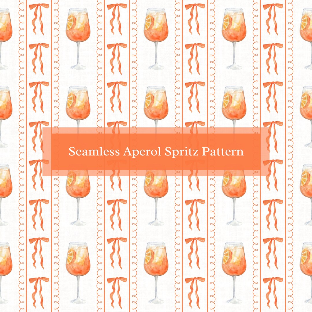 Seamless Aperol Spritz Pattern | Instant Download, Printable Digital ...