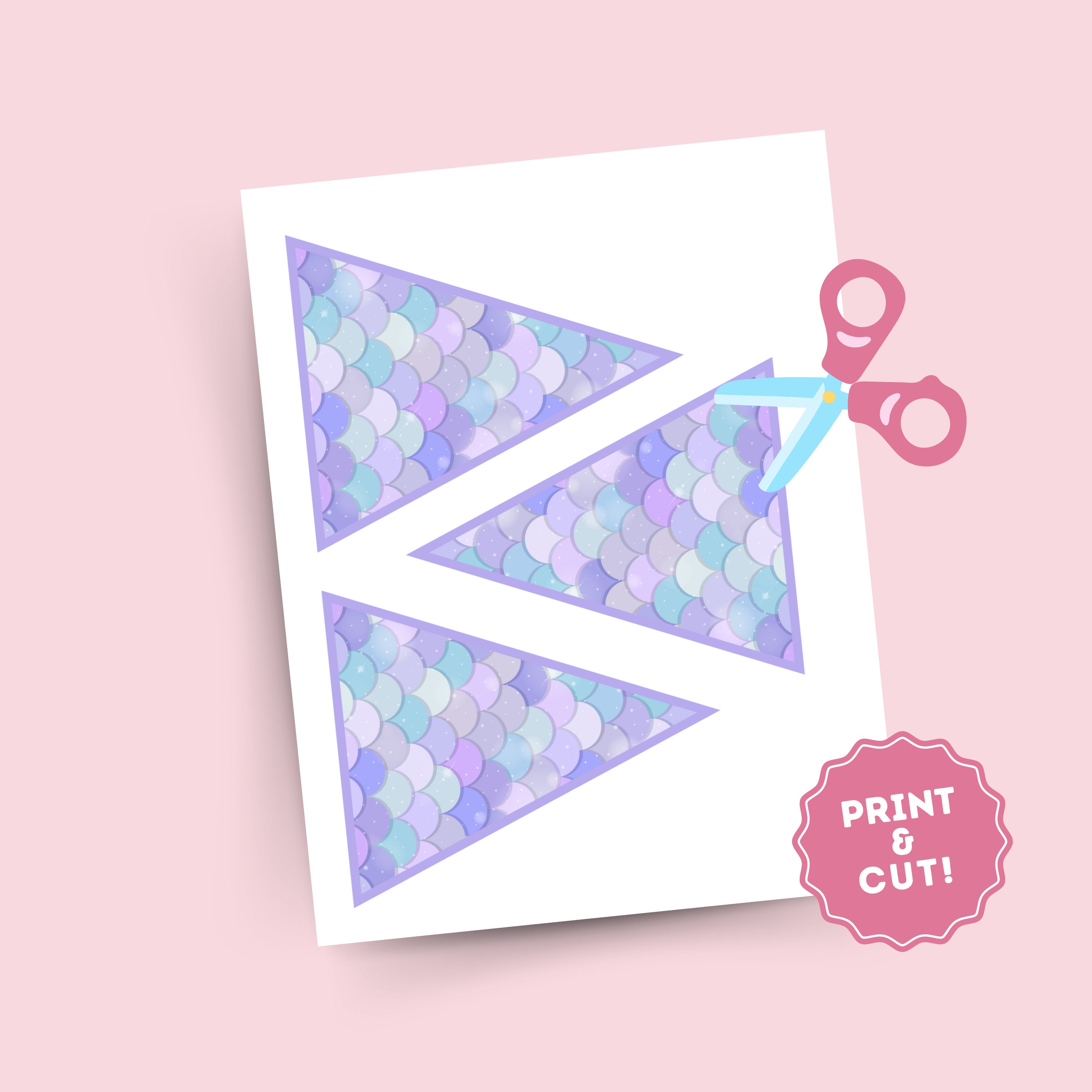 Printable Mermaid Themed Banner Mermaid Party Banner Birthday Party ...