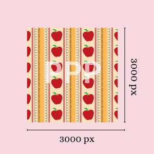 Seamless School Pattern | Printable Paper, Ruler, Apples, Back to ...