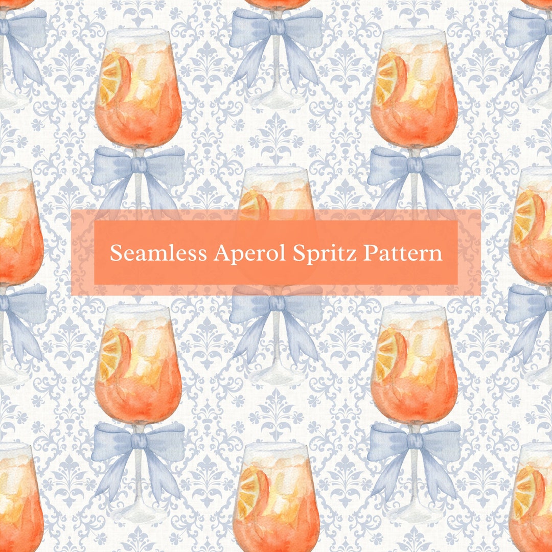 Seamless Aperol Spritz Pattern | Instant Download, Digital Paper ...