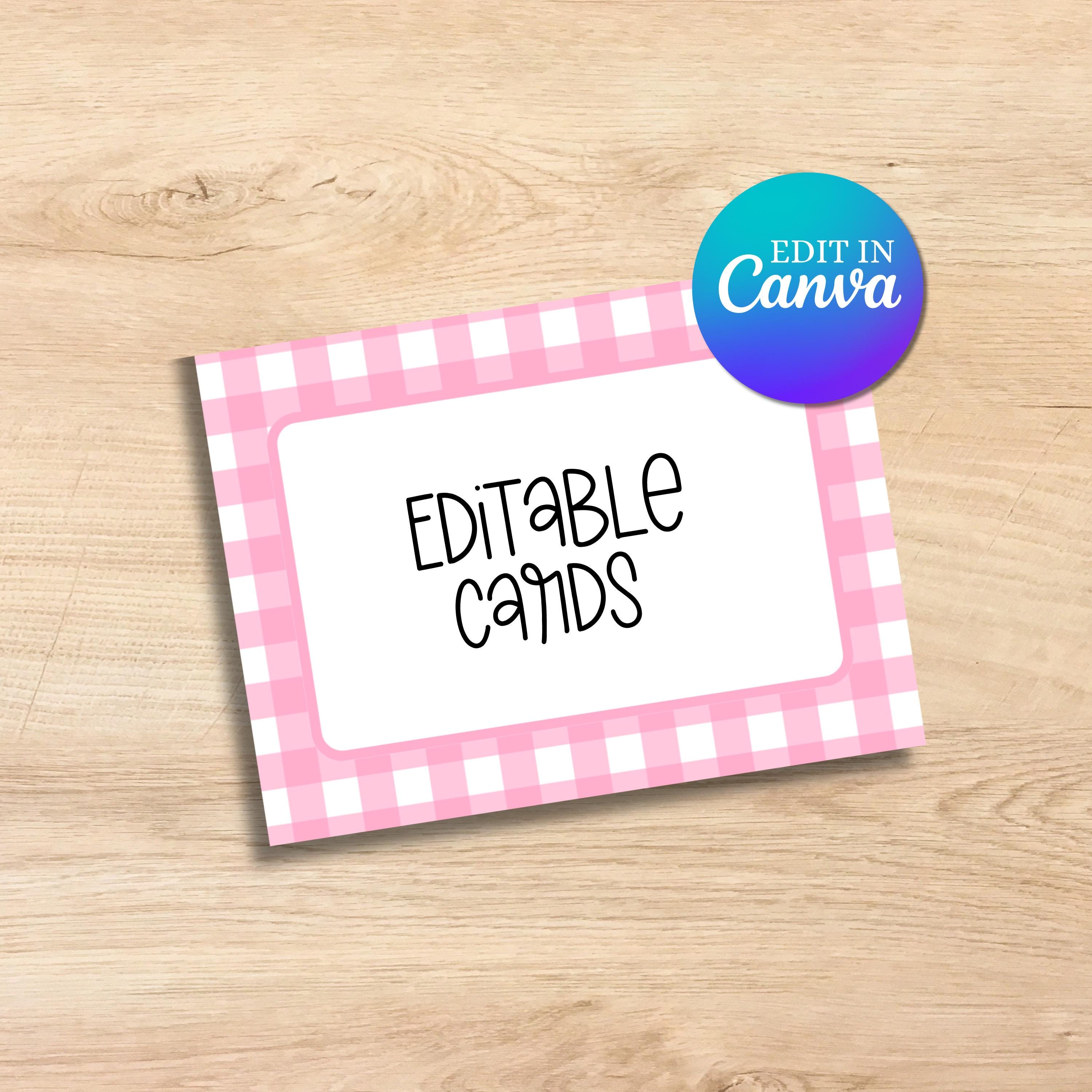 Printable Pink Gingham Food Labels, Name and Table Cards | Coquette ...