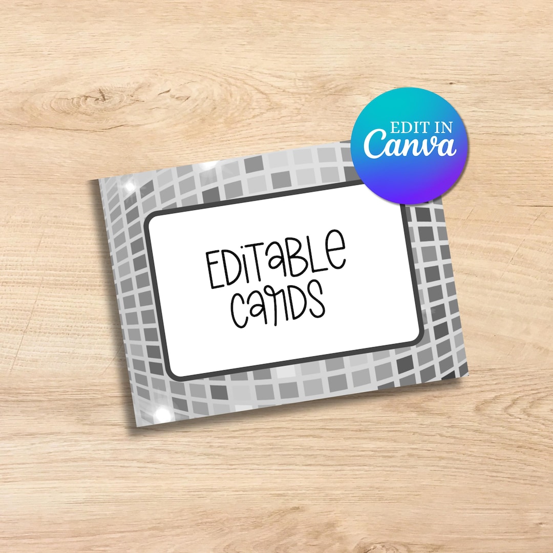 Editable Disco Ball Food Labels, Name Cards for Birthday Party ...