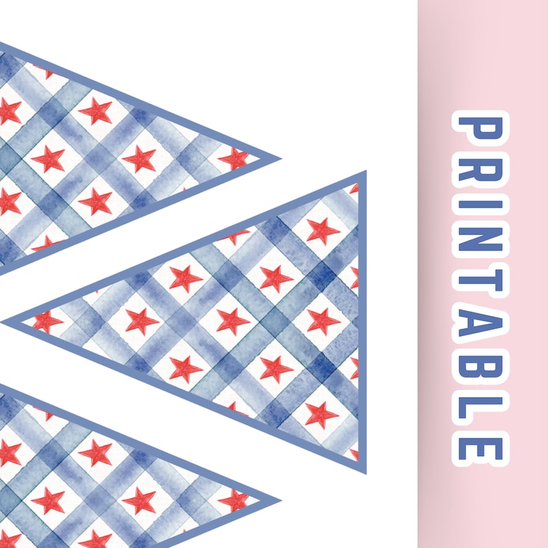 Printable Patriotic Banner Memorial Day, 4th of July, Red White and ...