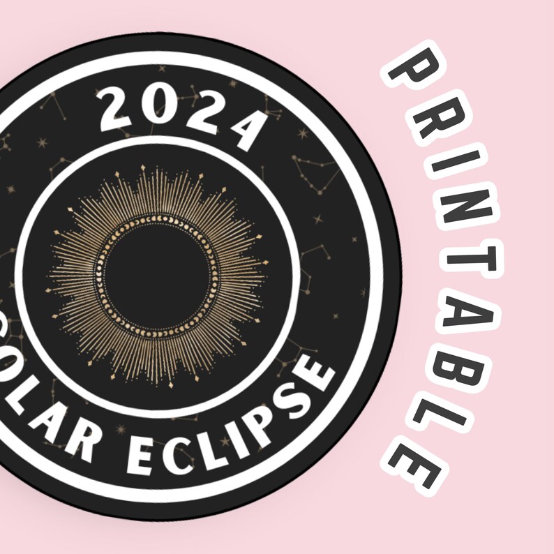 Printable 2024 Total Solar Eclipse Stickers Avery 22807 Sticker Paper Solar Eclipse Decorations ...