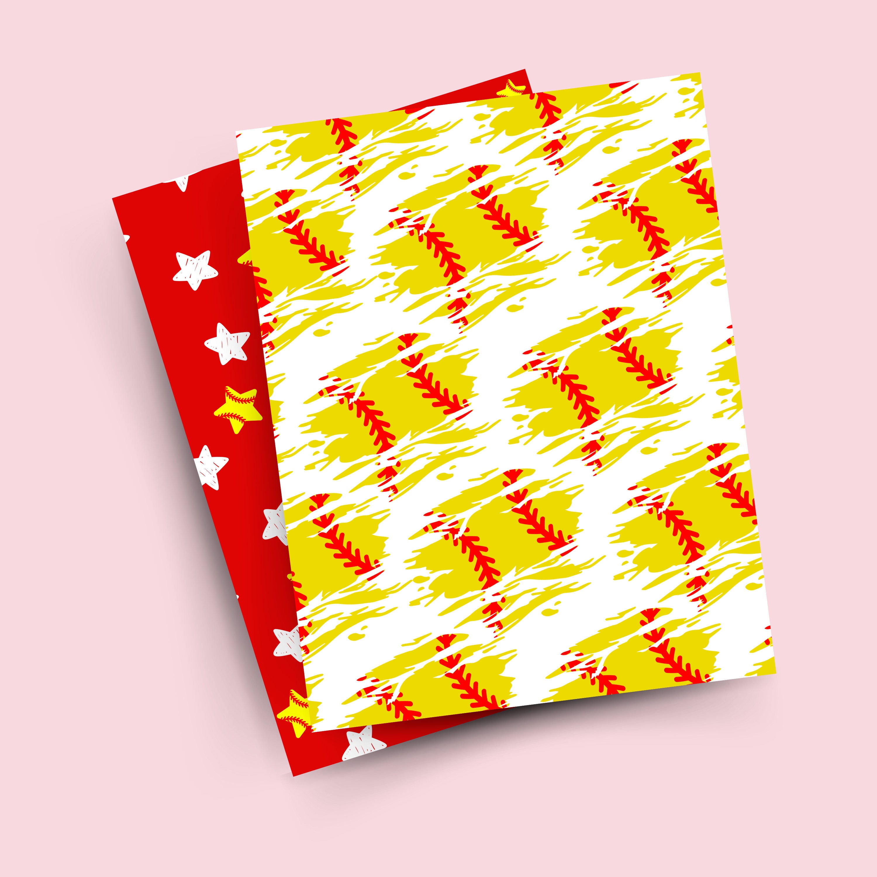 Seamless Softball Digital Paper Bundle Instant Download Girly Softball ...